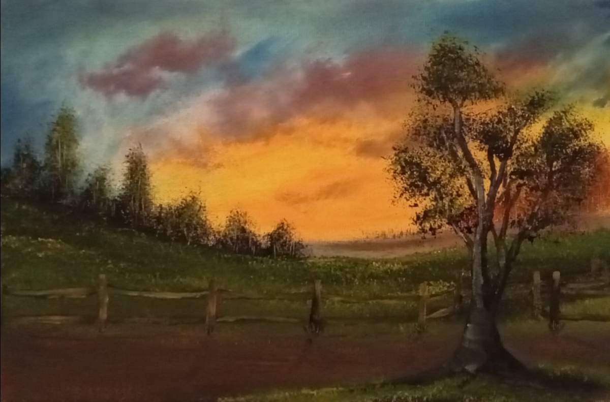 Follow the path by the old tree