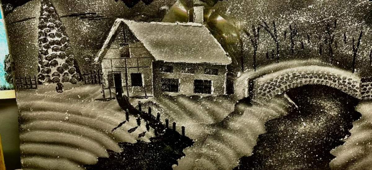 Snow spray art