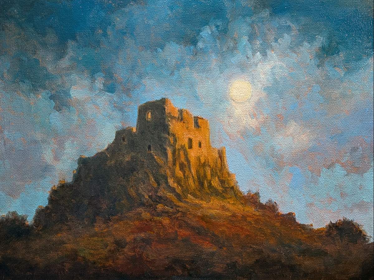 Ruins of a Remote Castle Outpost Under Moonlight II