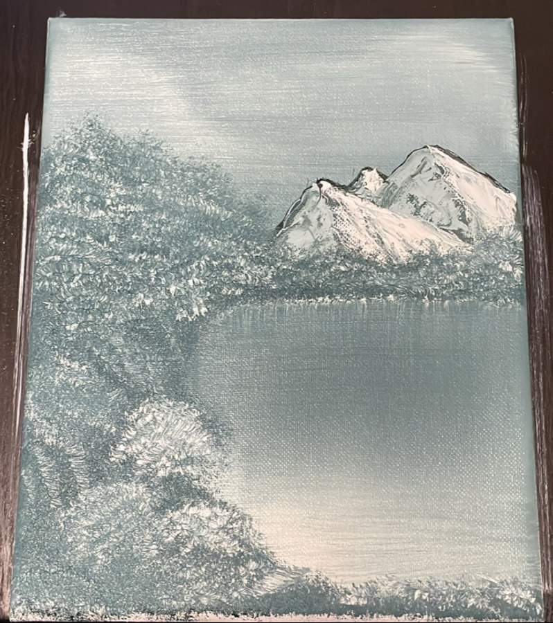 First Attempt at a Bob Ross Painting - Shades of Grey